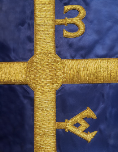 Bandera del Principado Asturias bordada a mano en Raso doble cara.